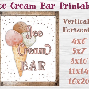 Ice Cream Bar Party Signs Instant Download Printable, Ice Cream Table ...