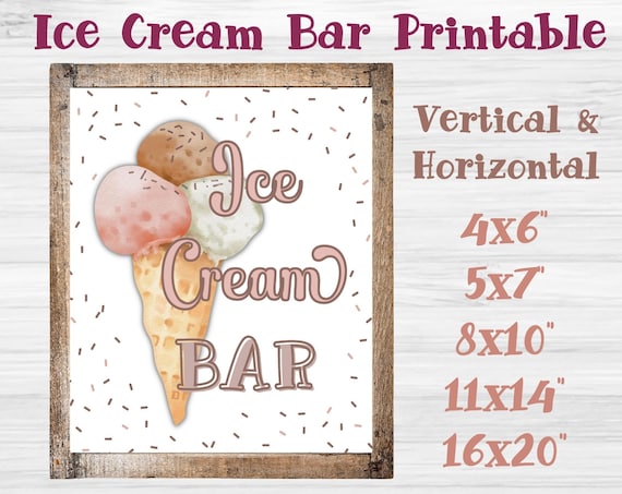 Ice Cream Sundae Bar Printables Printable Ice Cream Party Sign