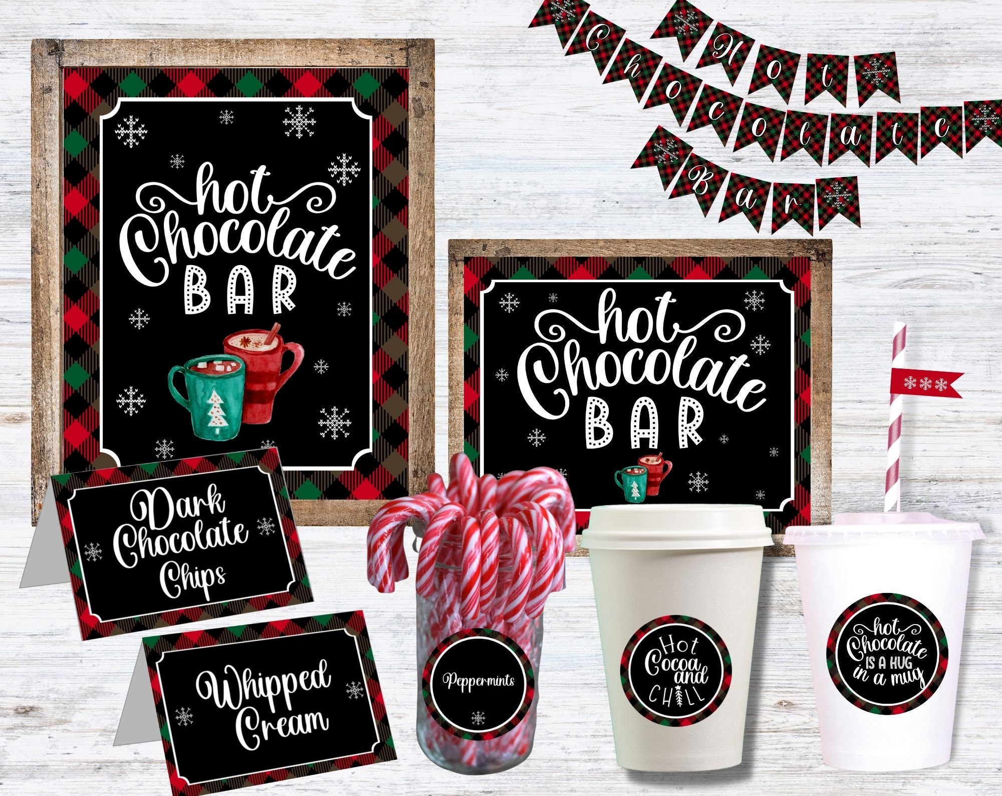 Hot Chocolate Bar Kit Instant Download Printable, Christmas Hot ...