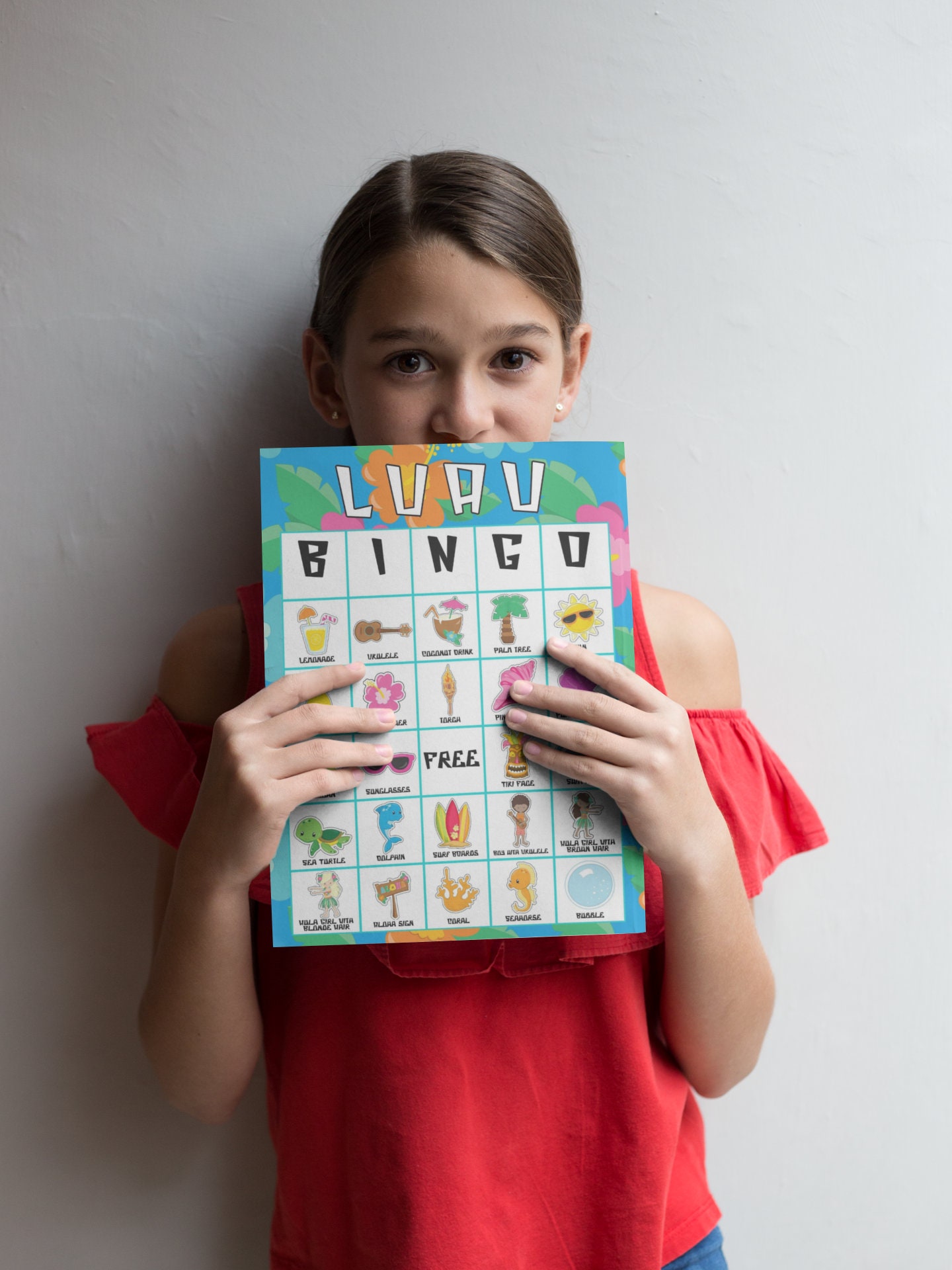 Printable Luau Bingo Game, Hawaiian Party Game, Aloha Bingo Game for ...