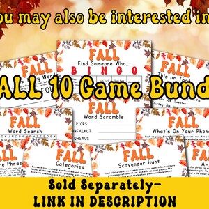 Fall Find Someone Who Bingo, Printable Fall Game, Large Group Games for ...