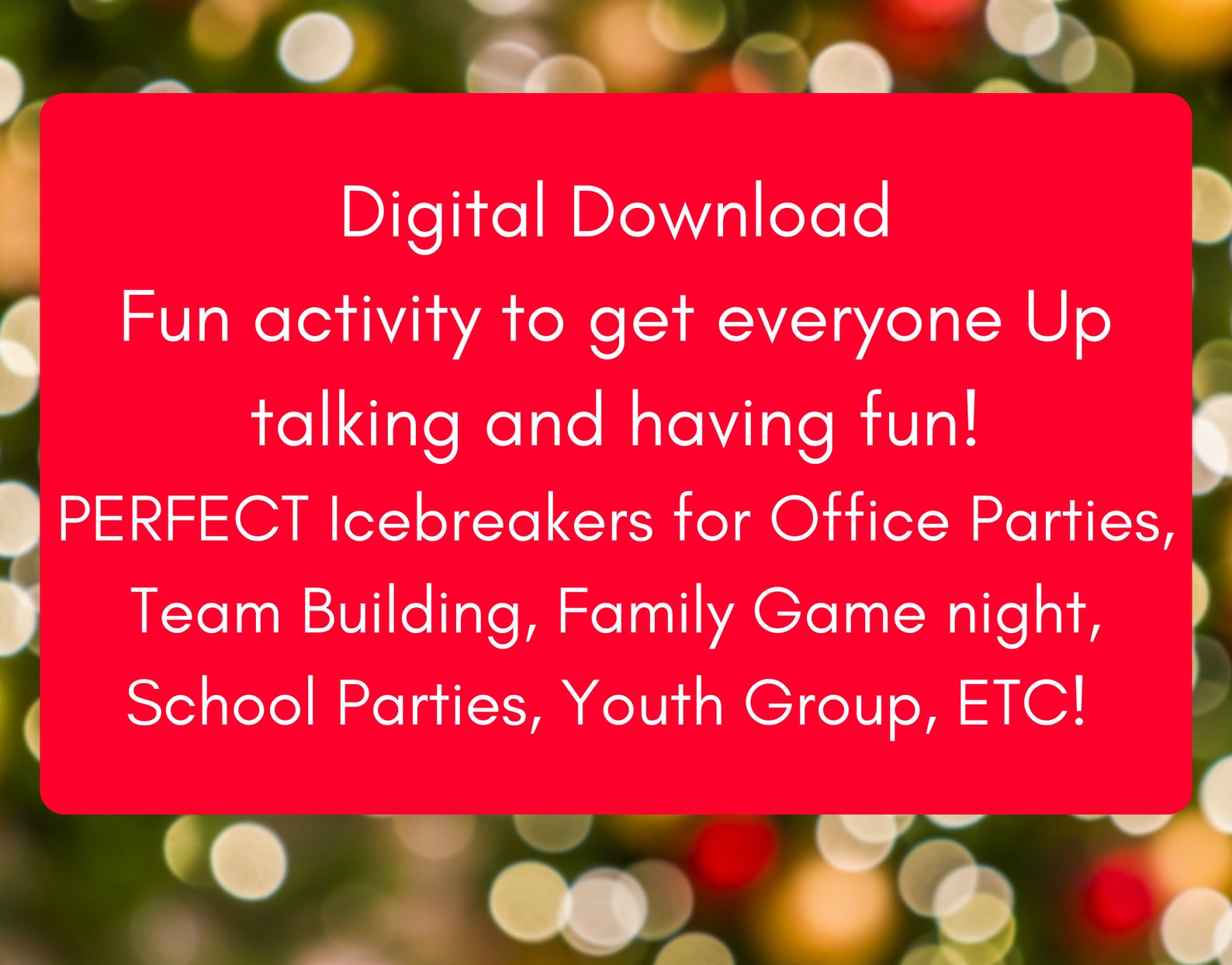 Christmas Find Someone Who Bingo, Printable Holiday Game, Large Group ...