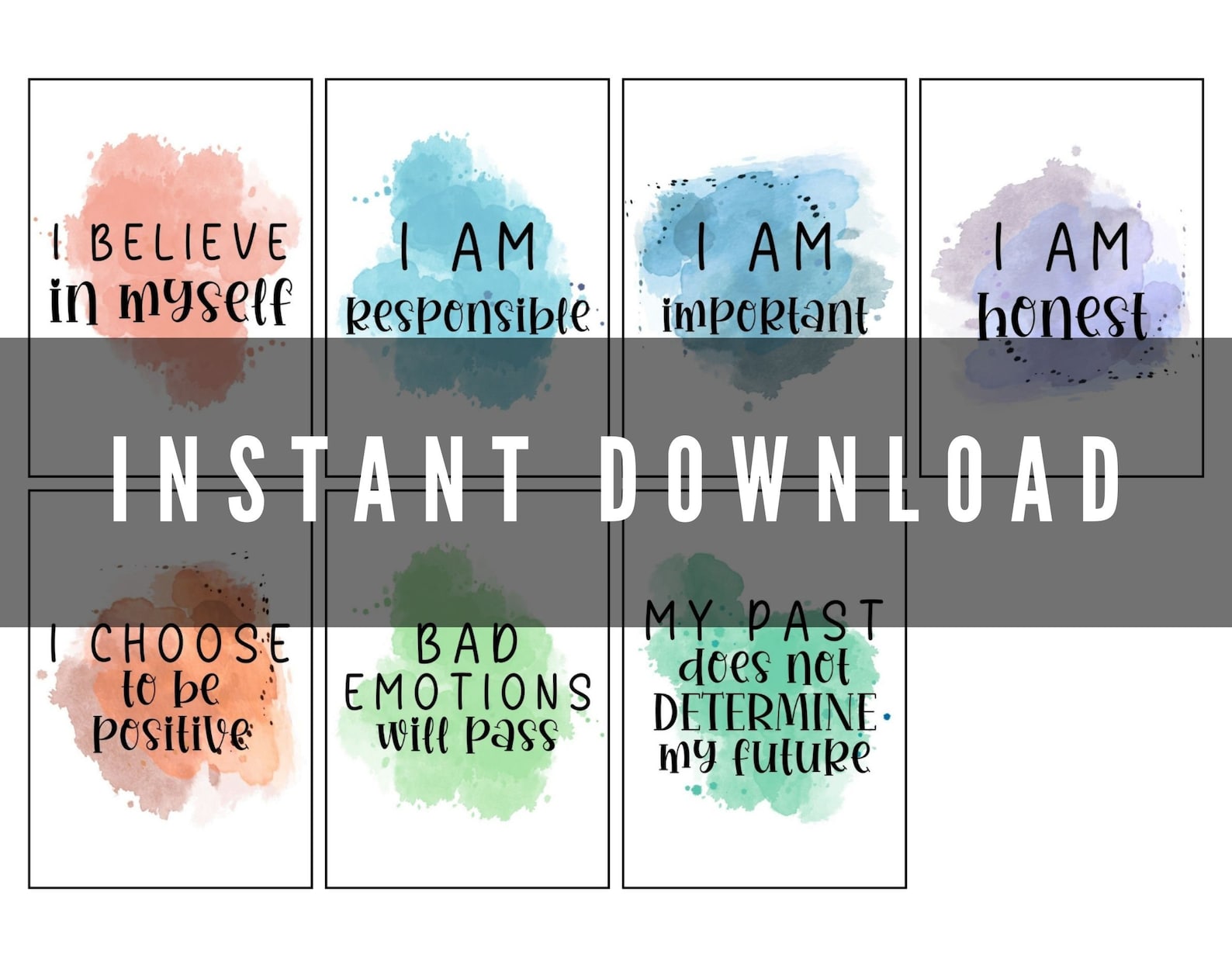 Printable Positive Affirmations Cards for Kids and Adults, 31 ...