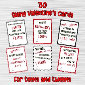 Slang Printable Valentine’s Day Cards for Tweens and Teens – Fun and ...