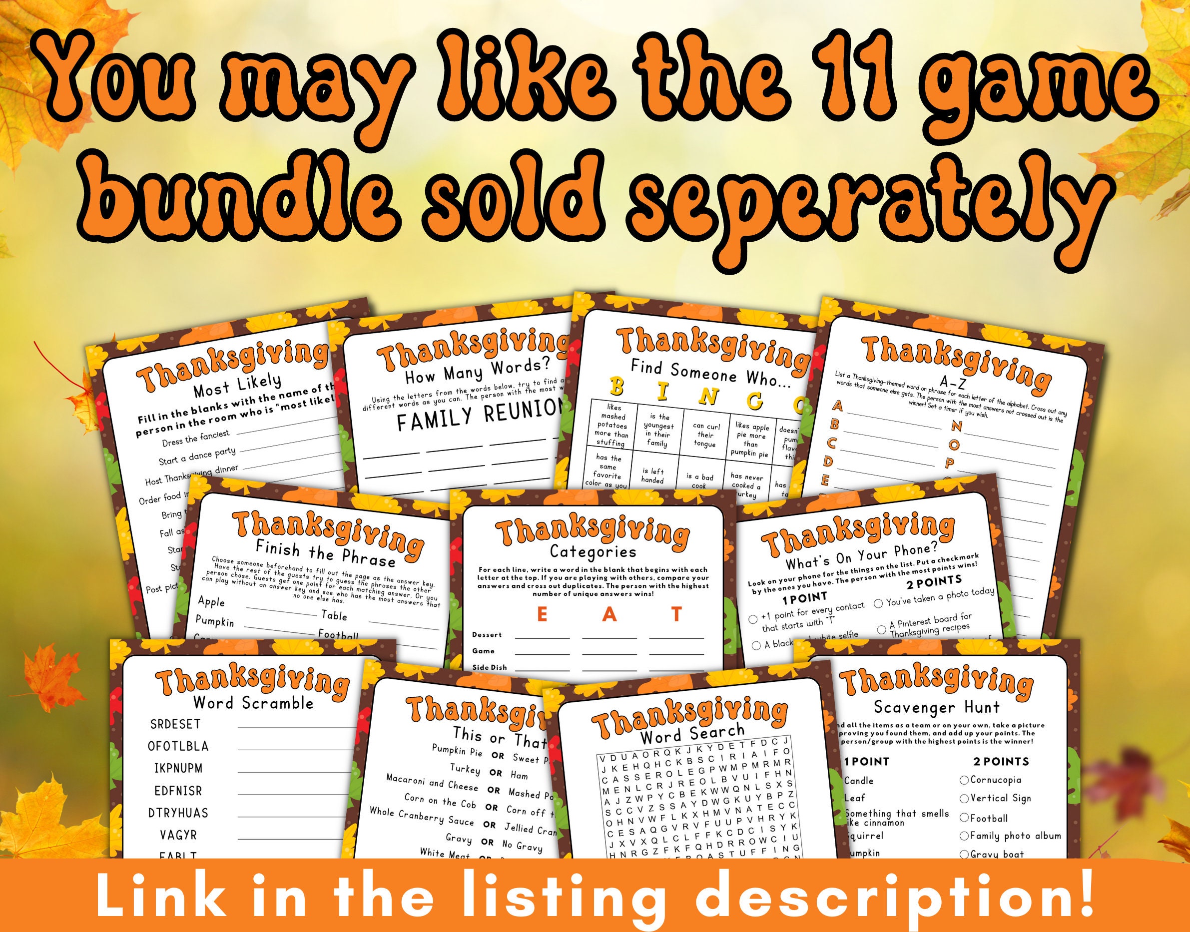 Thanksgiving How Many Words, Printable Fall Game, Large Group Games for ...