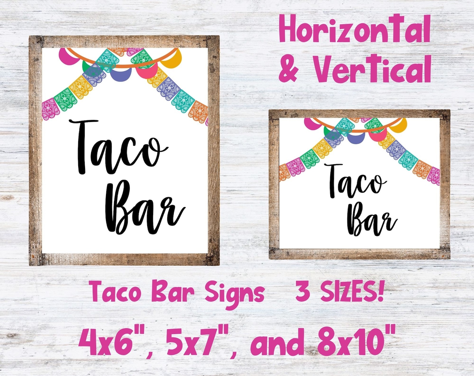 Taco Bar Signs Instant Download Printable, Make Your Own Tacos Party ...