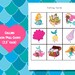 Mermaid Bingo Game, Mermaid Birthday Party Bingo, Classroom Game for ...
