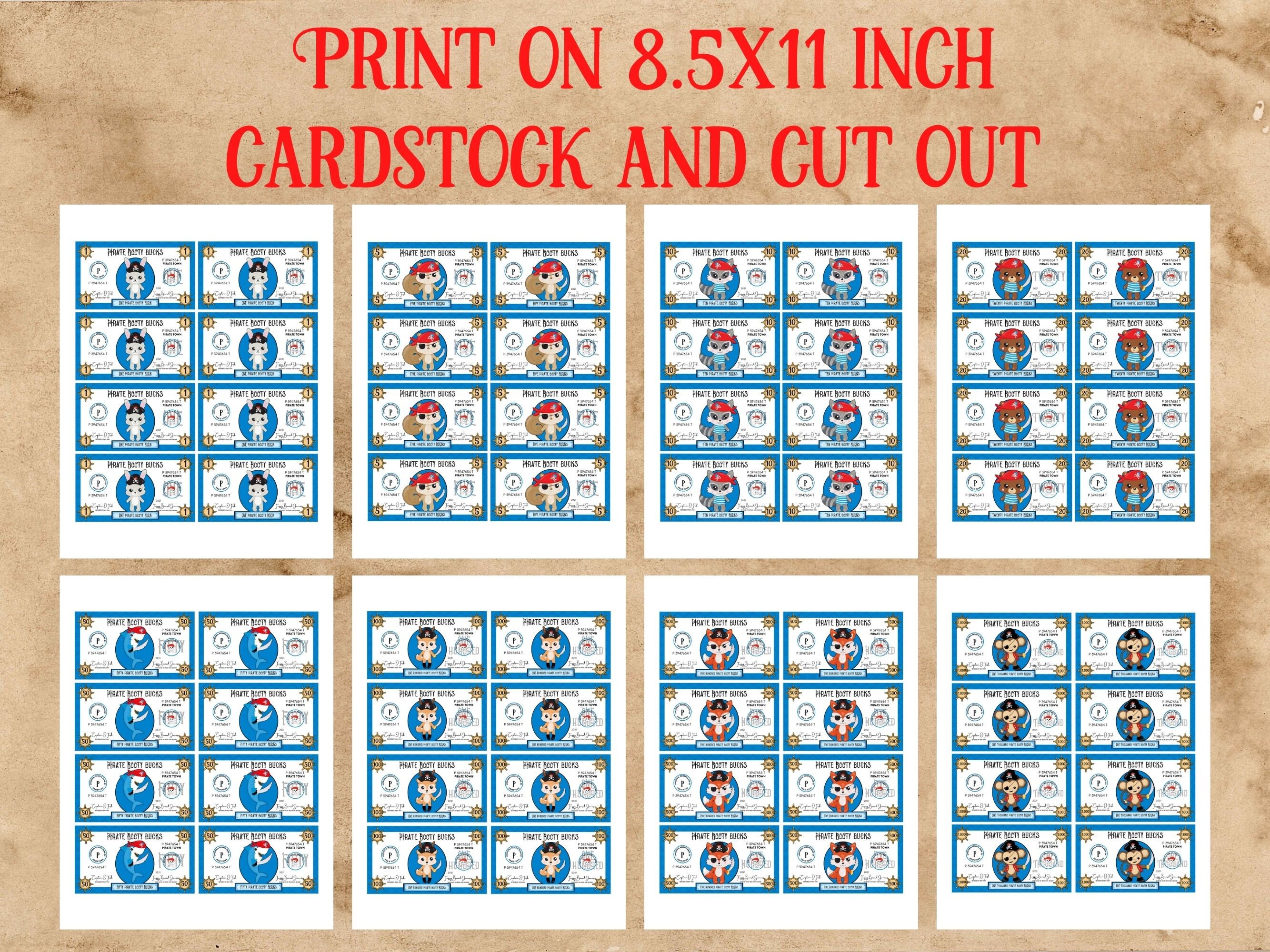 Pirate Animal Printable Play Money, Fun Gift, Fake Pirate Money ...