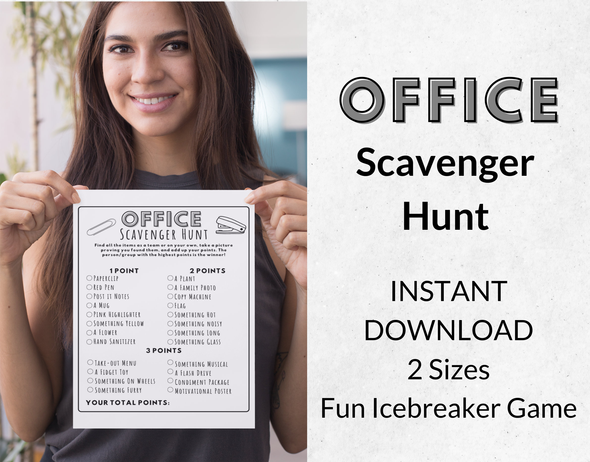 Office Scavenger Hunt Printable Game, Work Party Activity, Team ...