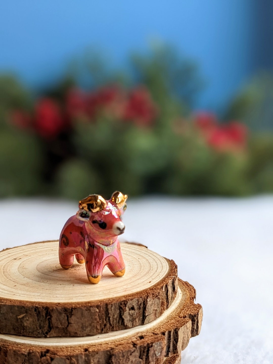 Rowan the Ram Pendant Ram Necklace Ram Charm With Gold - Etsy