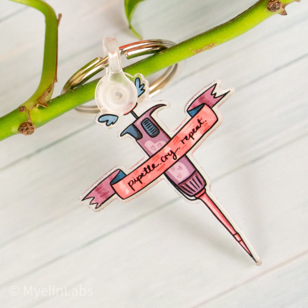 Pipette Key Chain, Pcr Keychain, Molecular Biology Keychain, Pipette ...