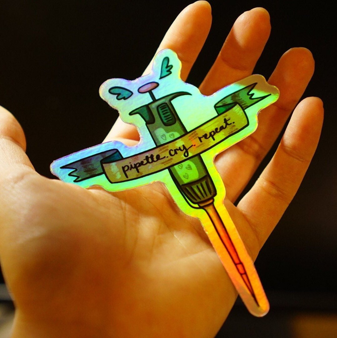 Pipette PCR Holographic Sticker, Laptop Sticker, Bumper Sticker ...
