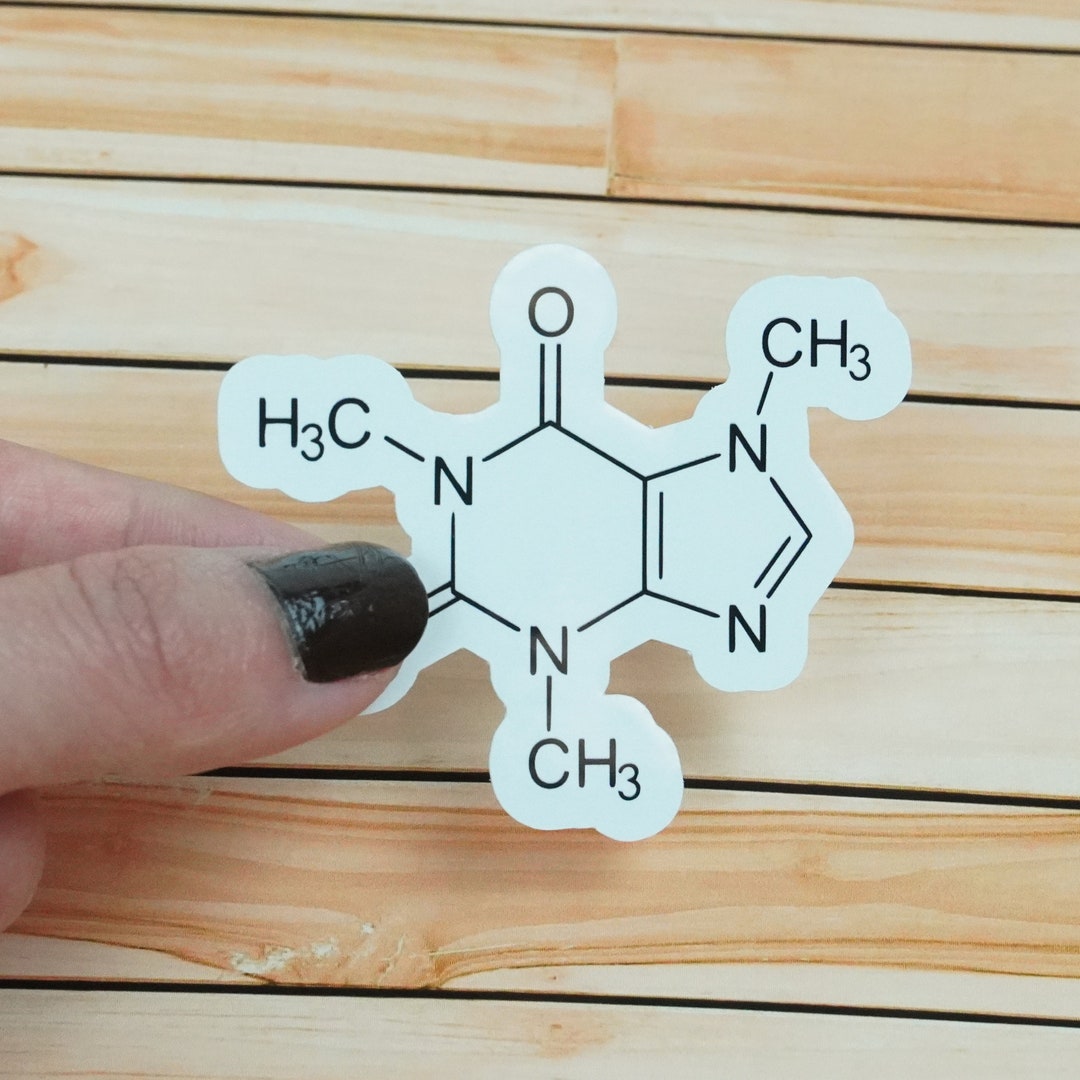 Caffeine Sticker, Molecule Sticker, Coffee Science Sticker, Science ...