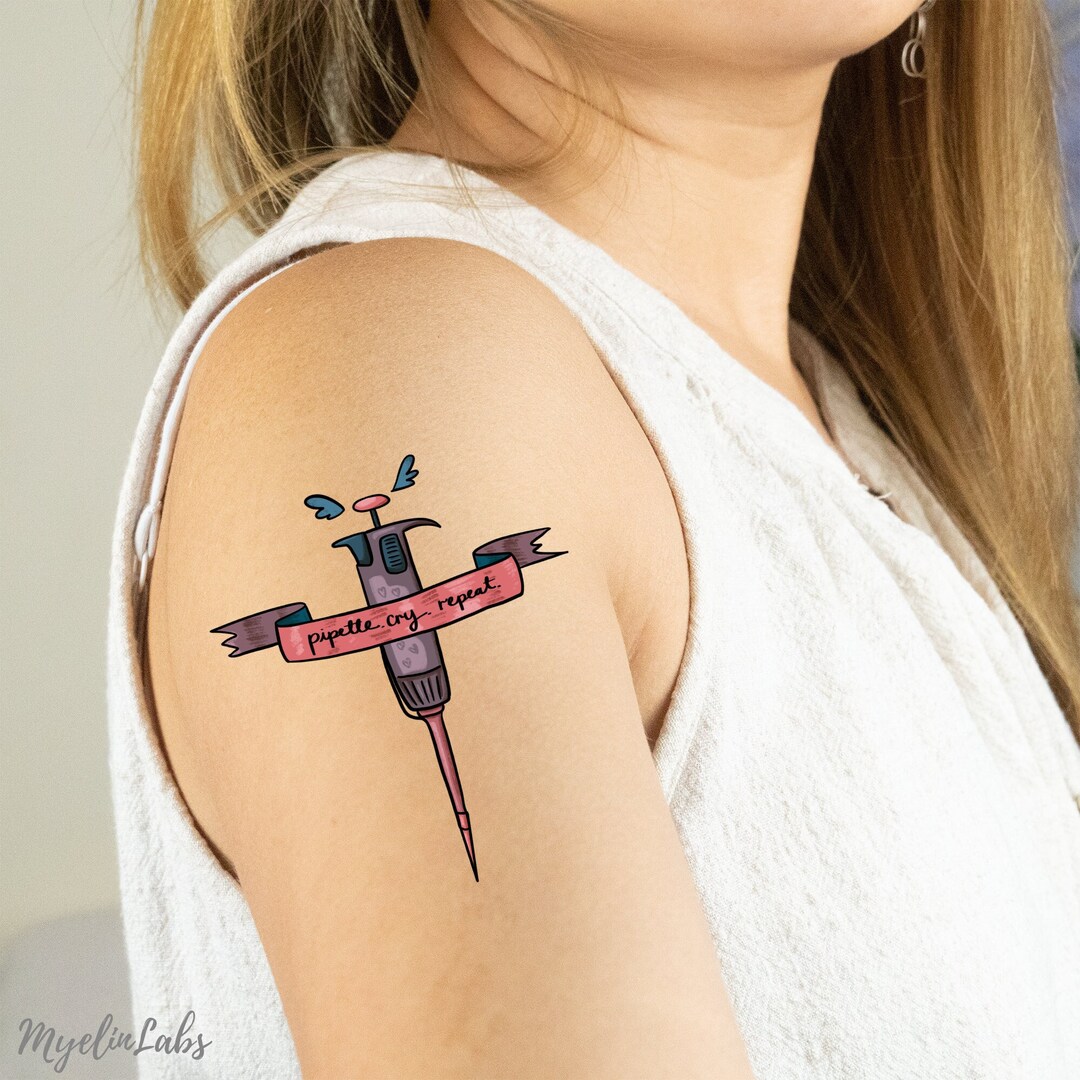 PCR Pipette Tattoo, Cheeky Microbiology Tattoo, Science Tattoo, Medical ...