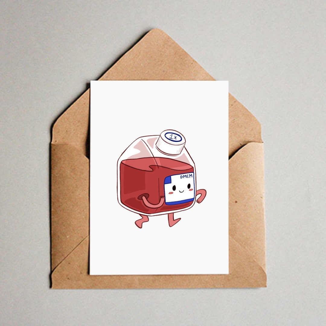 DMEM Birthday Card - Biology Science Greeting Card - Microbiology ...