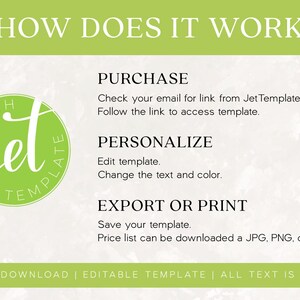 Editable Price List Template, Digital Price List, Salon Price List ...