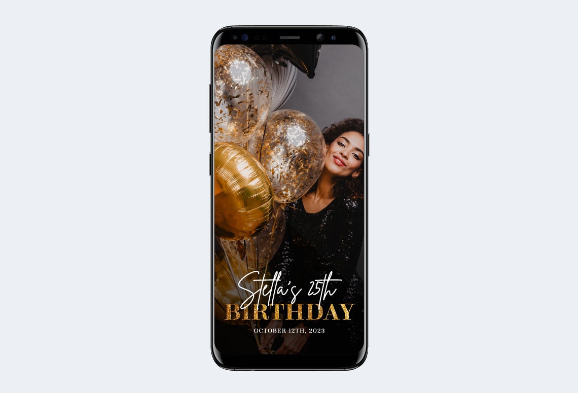 Gold Birthday Snapchat Lenses, Birthday Custom Design, Snapchat - Etsy