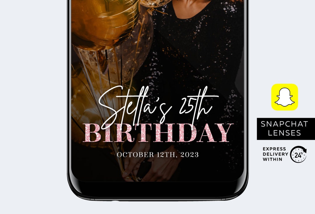 Pink Birthday Snapchat Lenses, Birthday Custom Design, Snapchat - Etsy