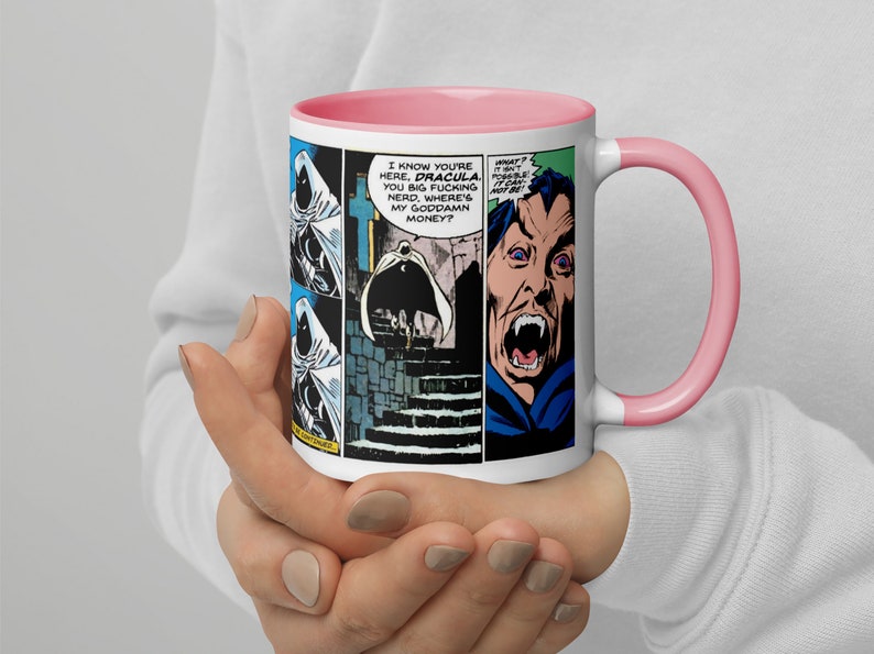 Moon Knight Marvel Gift for Men Dracula Meme Coffee Mug Comic - Etsy