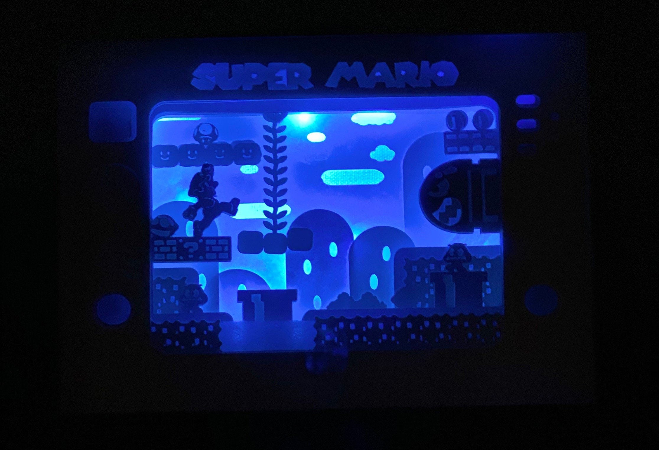 Super Mario Paper Cut 3D Light Box | Etsy