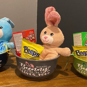 Cerealsly Loves You/personalized Easter Gift Cereal Bowls/ Some Bunny ...