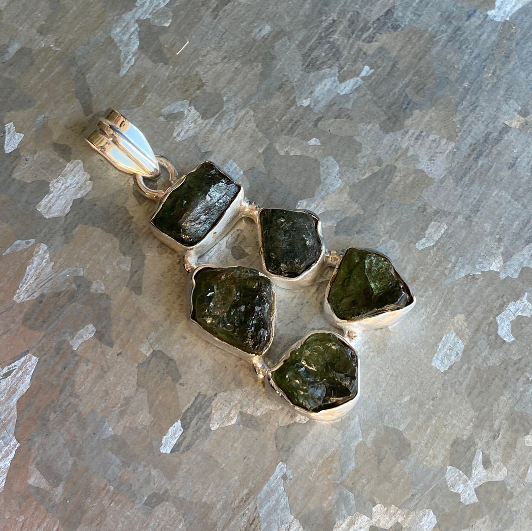 Chrome Diopside Rough 925 Sterling Silver Pendant - Etsy