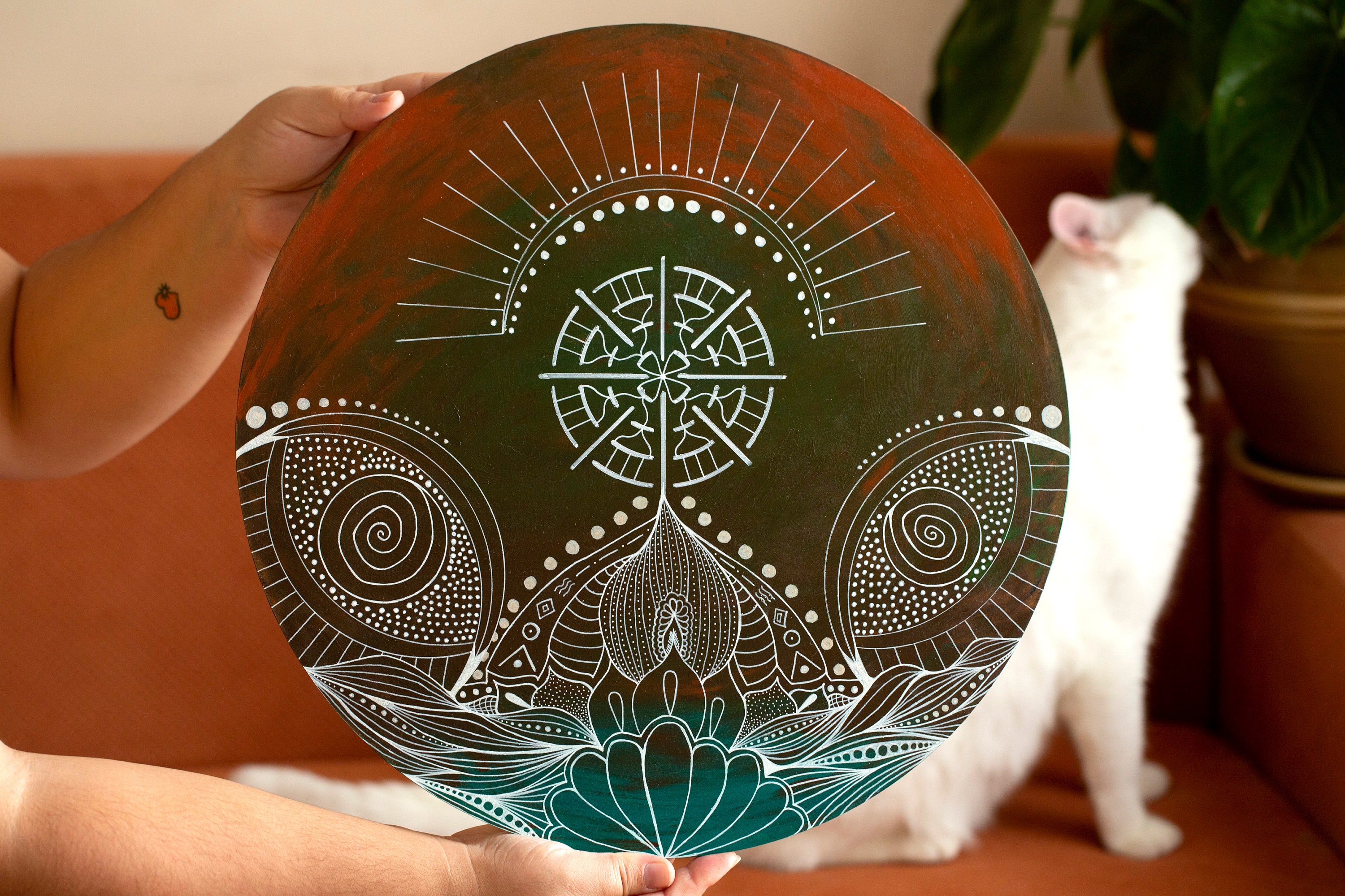 Special Intuitive Mandala Zentangle Design Handmade Bohemian Wall ...