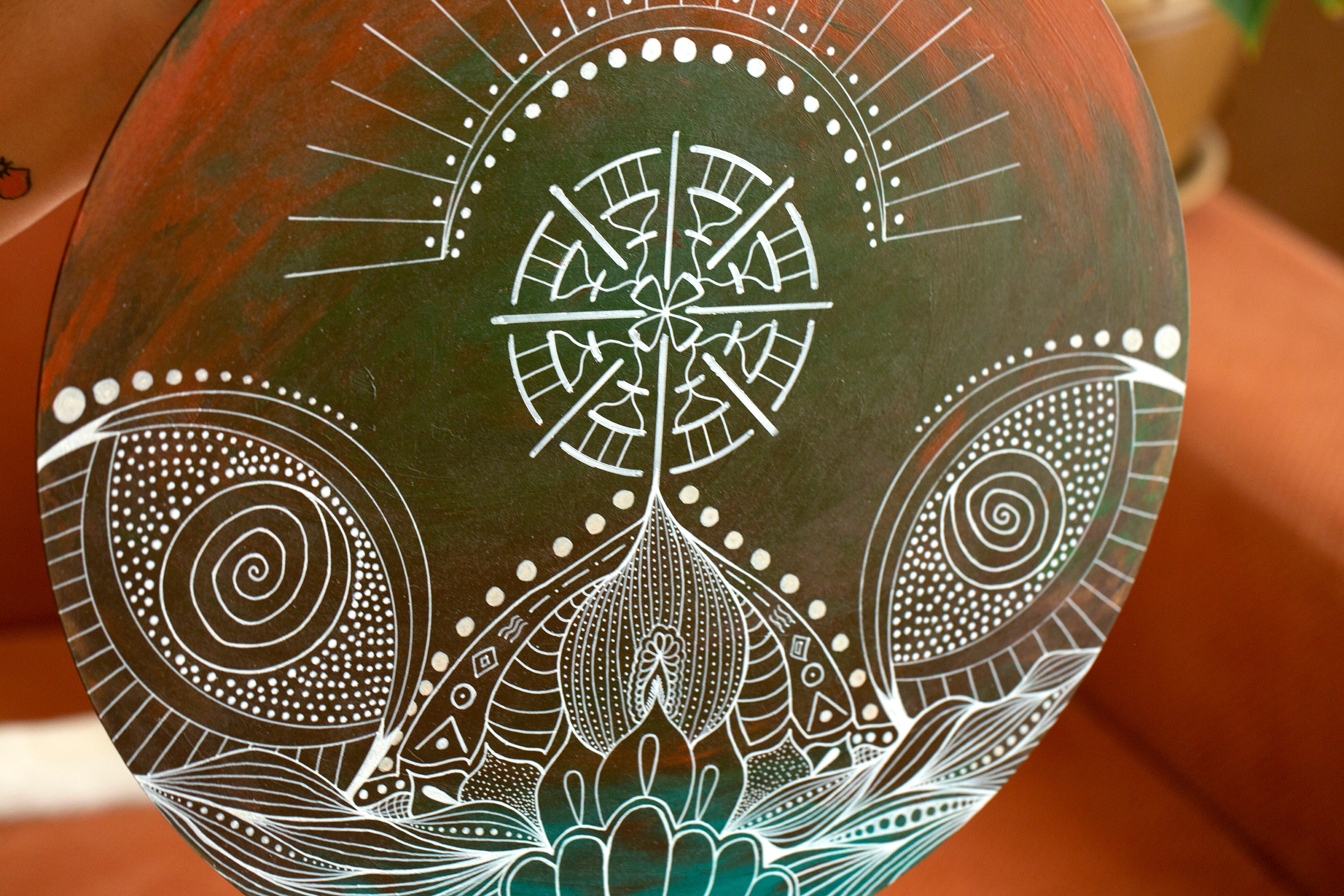 Special Intuitive Mandala Zentangle Design Handmade Bohemian Wall ...