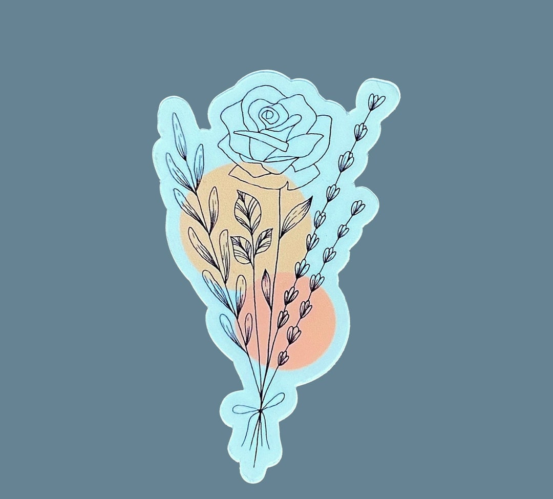 Beautiful Boho Rose Sticker, Custom Waterproof Vinyl Die Cut Laptop ...