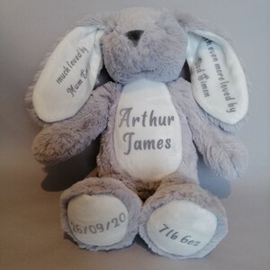 Personalised Bunny, Newborn Baby Teddy, My First Bear, Custom Teddies ...