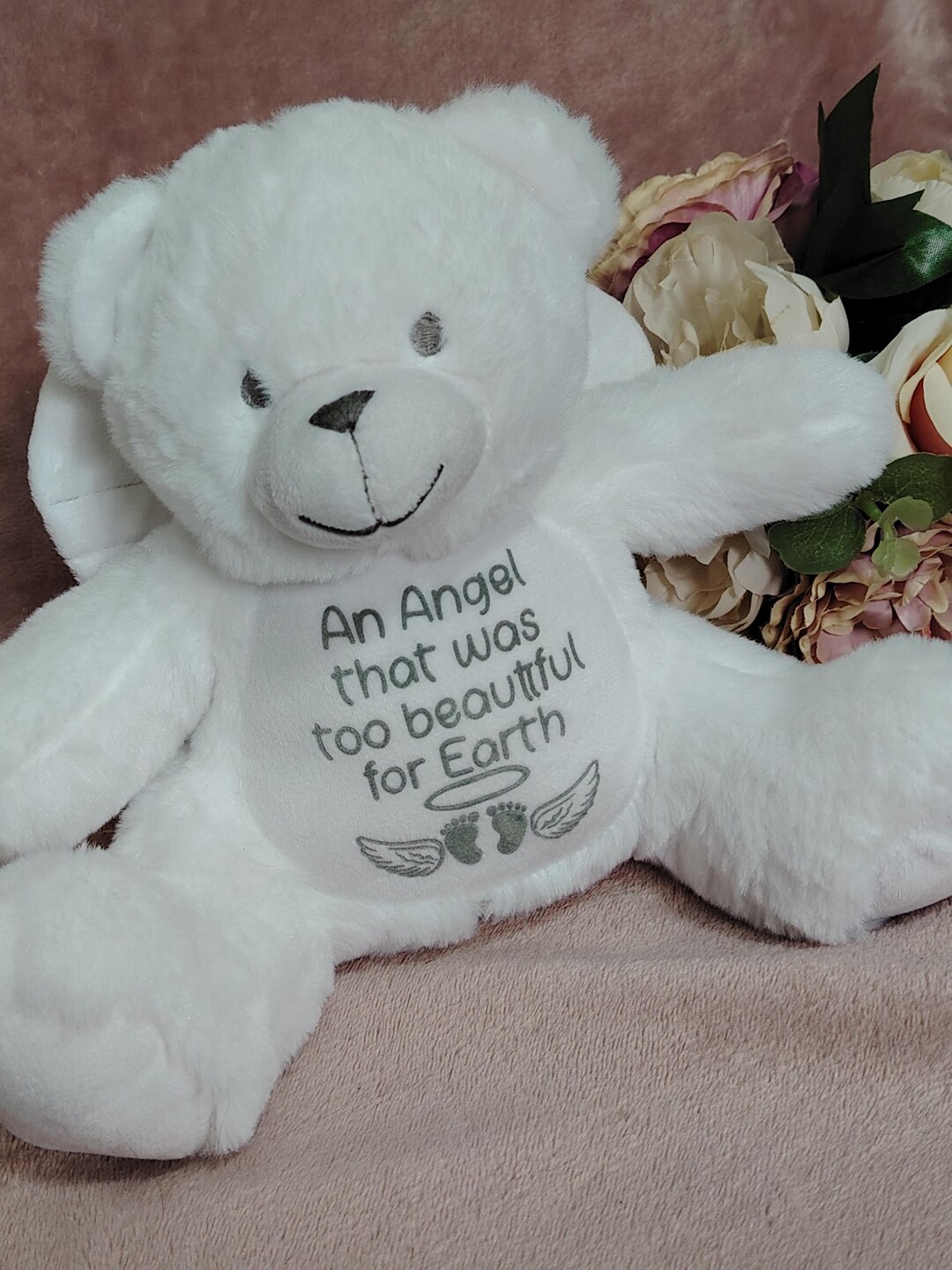 Personalised Memorial Angel Bear, Baby Loss Remembrance Gift, Too ...