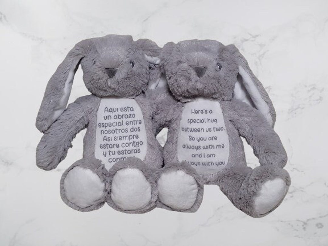 Personalised Hug Bears in Different Languages, Custom Plush Bunny, Long ...