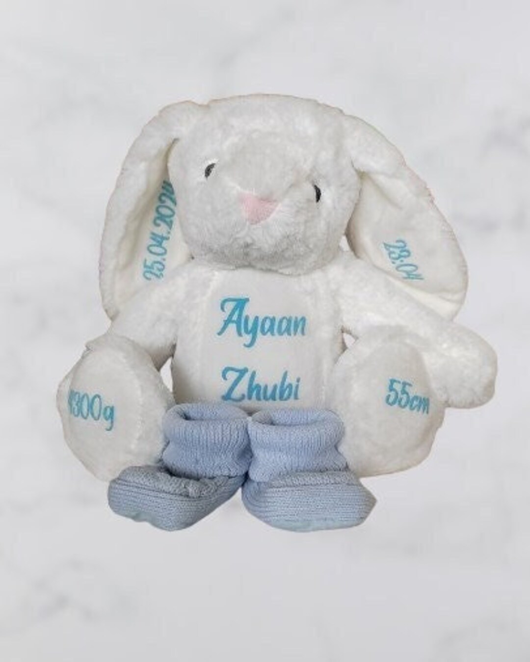 Adorable New Born Bundle: Personalised Teddy and Bootees Gift Set ...