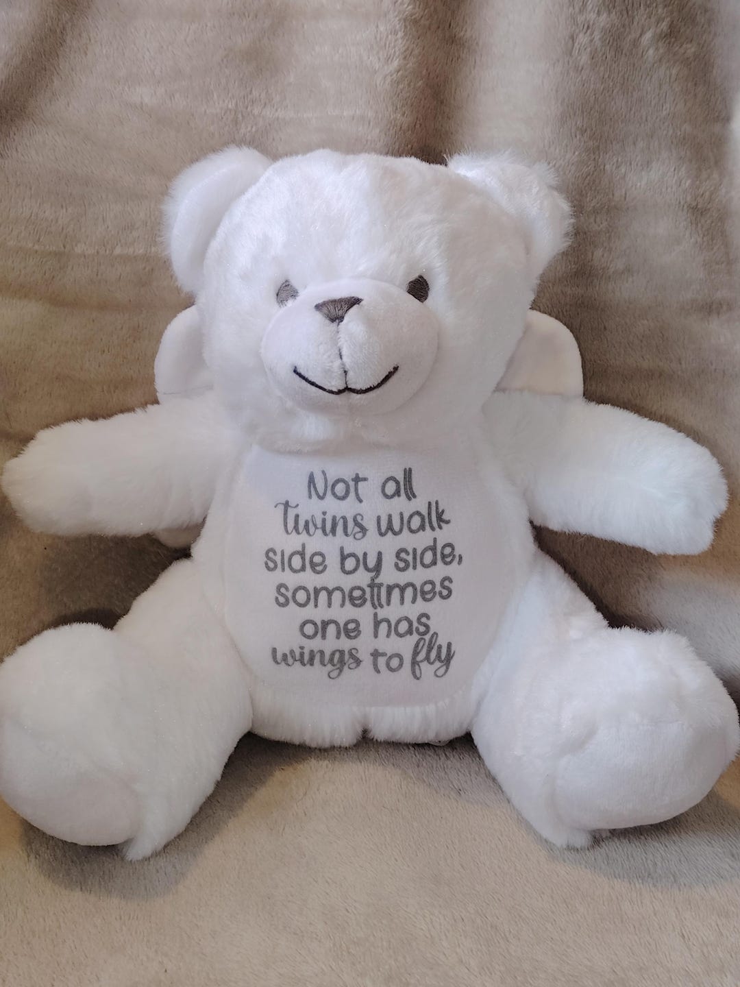 New-born Baby Memorial Bear, Loss of Twin Personalised Gift, in Loving ...