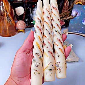 White Ritual Candle Altar Candle Spell Candle Moon Candles Green Witch ...