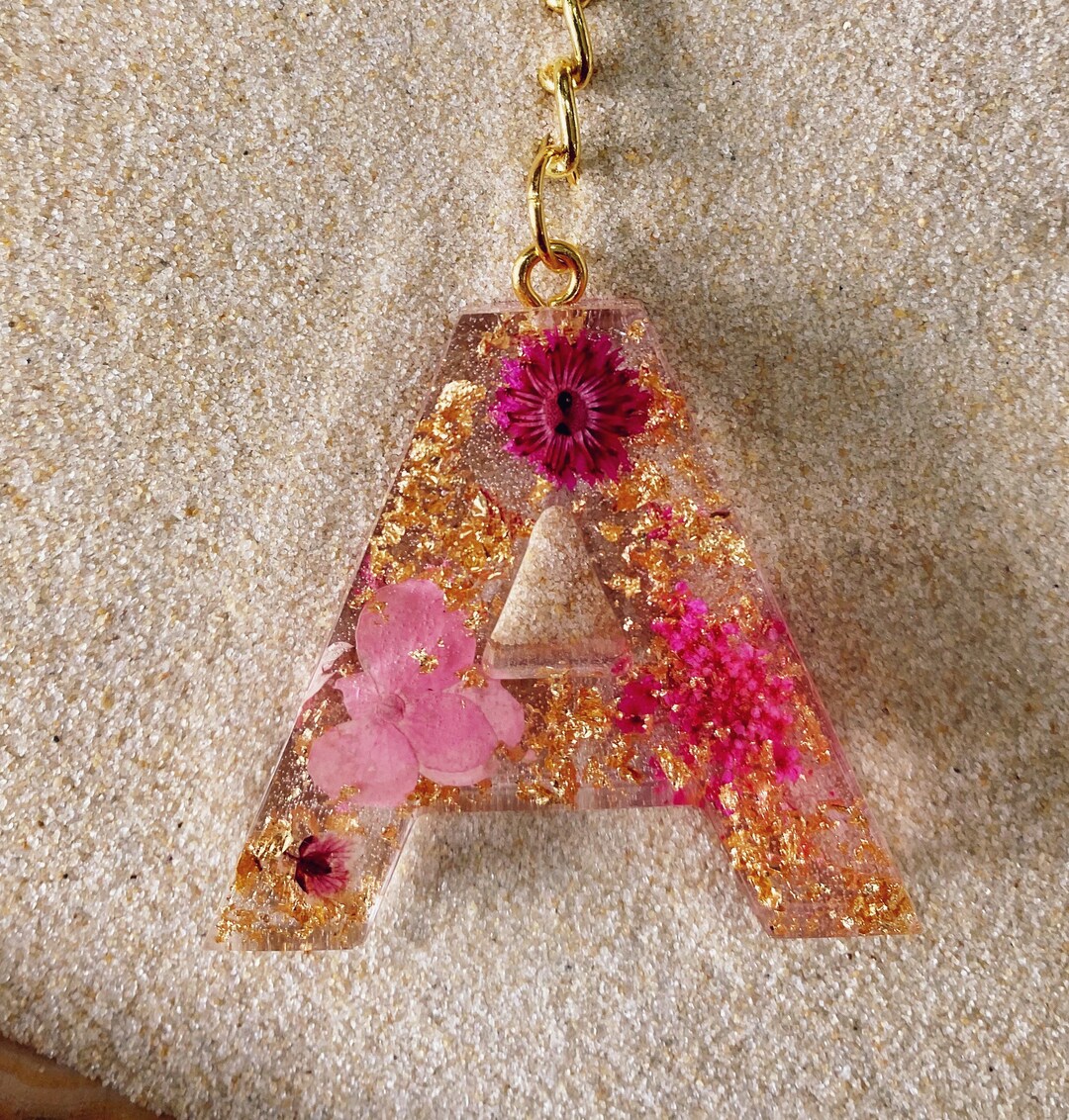 Personalised Flower Resin Keyring | Christmas Gift | Gifts for Her ...