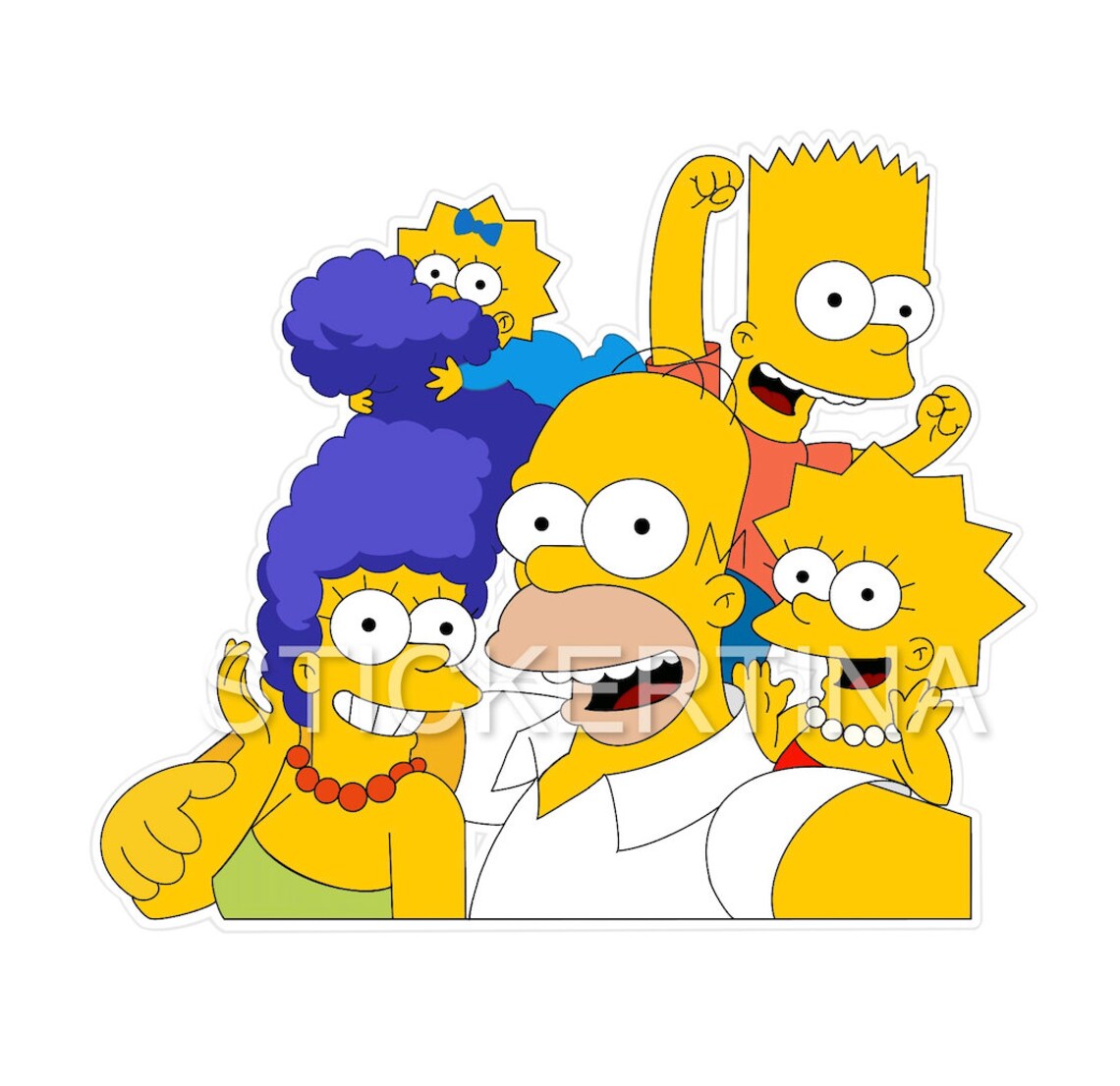 Pegatina de la familia Simpsons pegatina de Los Simpson | Etsy