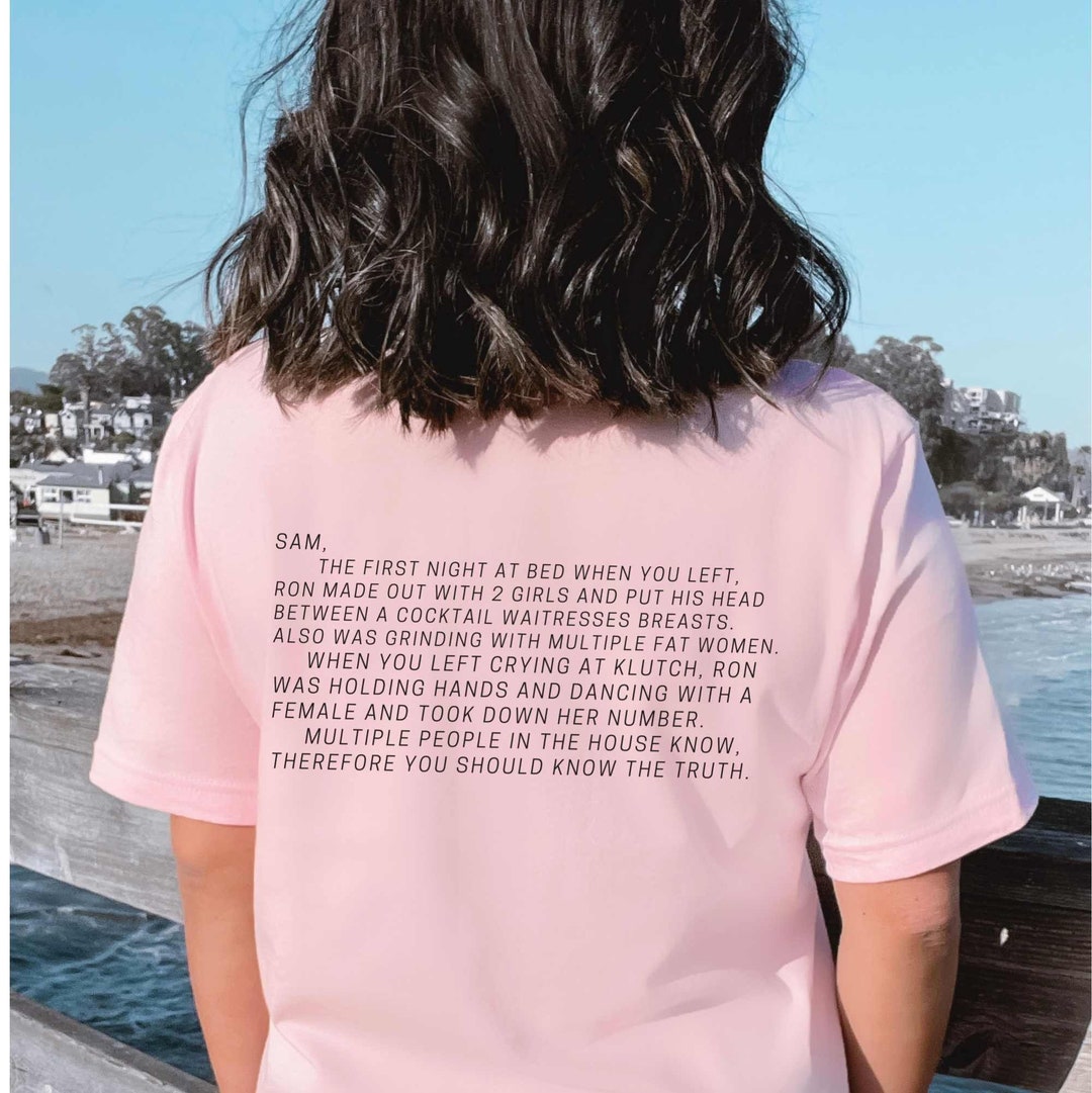 Jersey Shore Shirt With the Note Dear Sam Anonymous Letter - Etsy