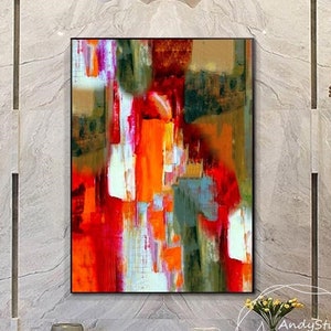 Extra Large Abstract Red Oil Painting Abstract Painting on - Etsy