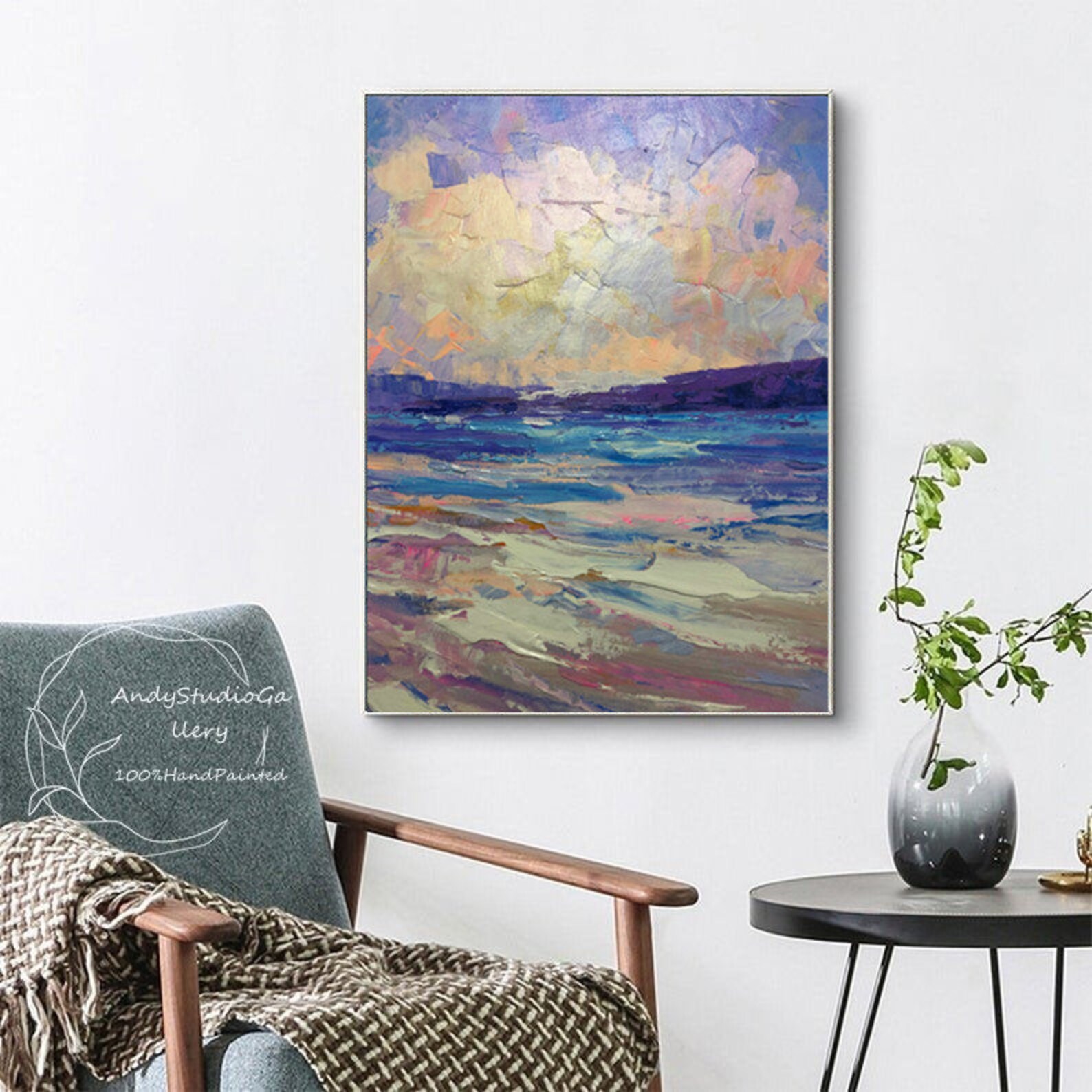 Large Original Colorful Sea Abstract Art Sky Landscape - Etsy