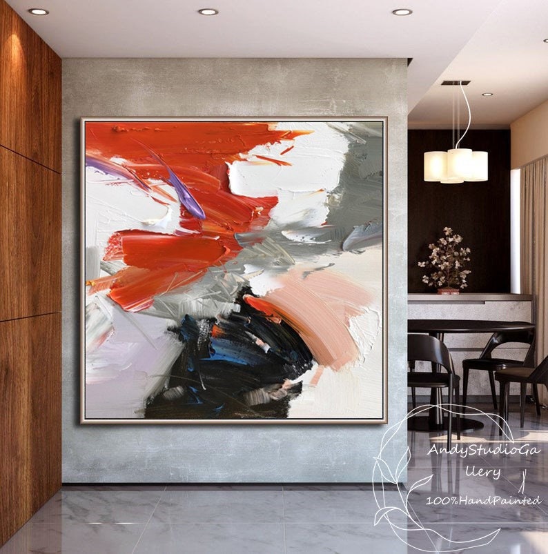 Large Wall Art Red Painting Abstract Original Artwork Rich - Etsy
