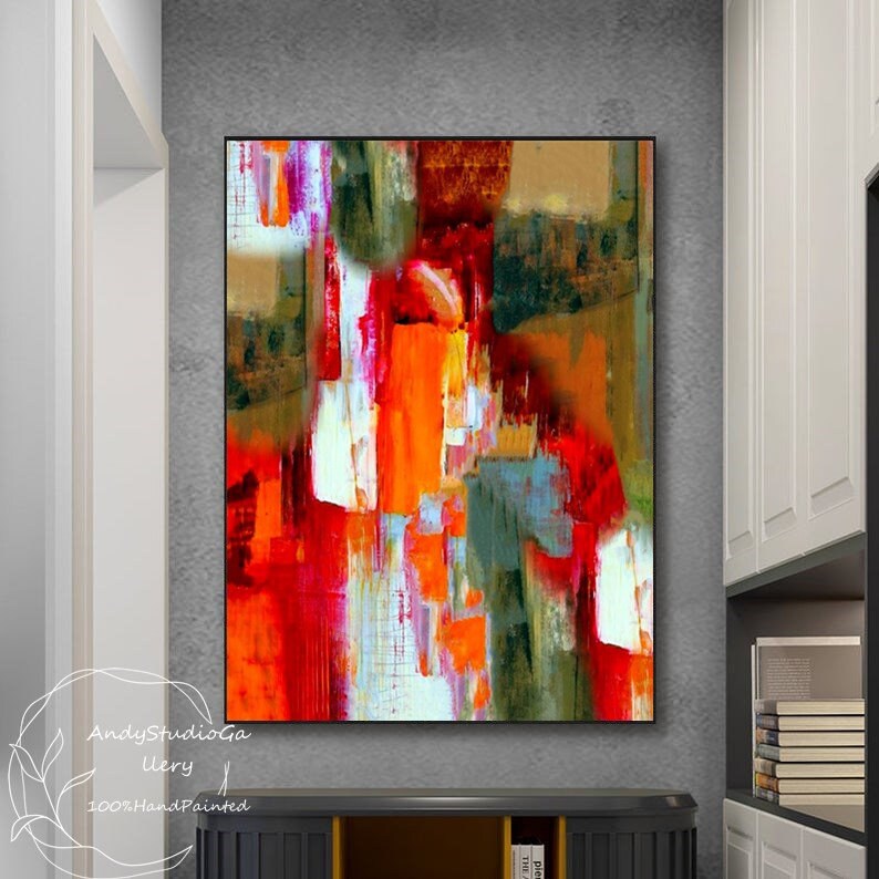 Extra Large Abstract Red Oil Painting Abstract Painting on - Etsy