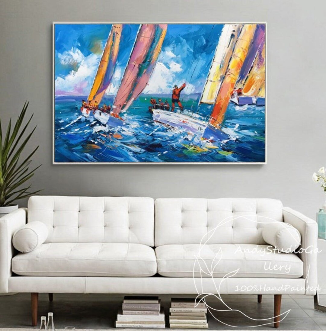 Large Seascape Artwork Nautical Abstract Art California Wall - Etsy