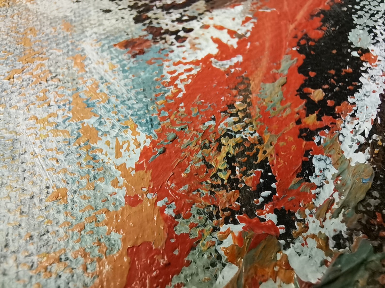 Red Wall Art Abstract Painting Colorful Large Abstract Art | Etsy