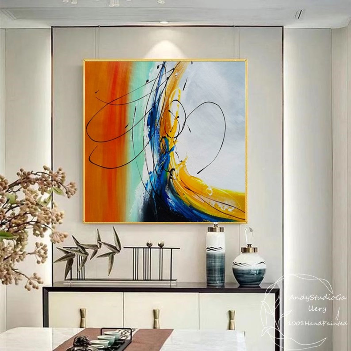 Original Abstract Colorful Art Cheap Oil Painting Large | Etsy
