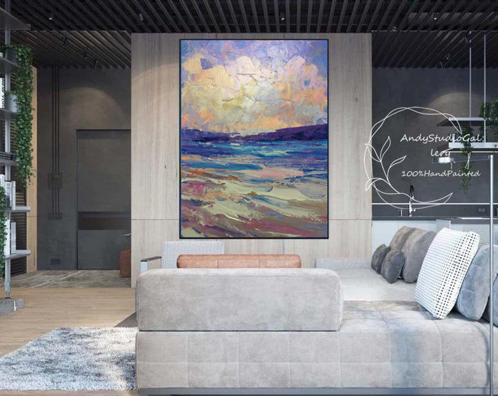 Large Original Colorful Sea Abstract Art Sky Landscape - Etsy