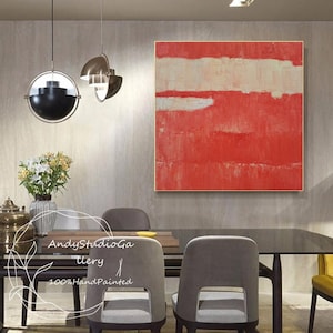 Extra Large Wall Art,red Oil Painting Abstract Painting on Canvas ...