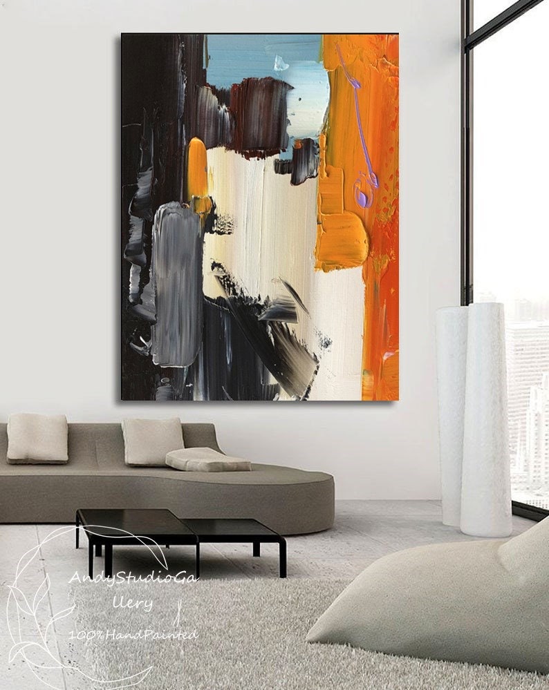 Original Acrylic Abstract Painting Black Abstract Oil Painting - Etsy