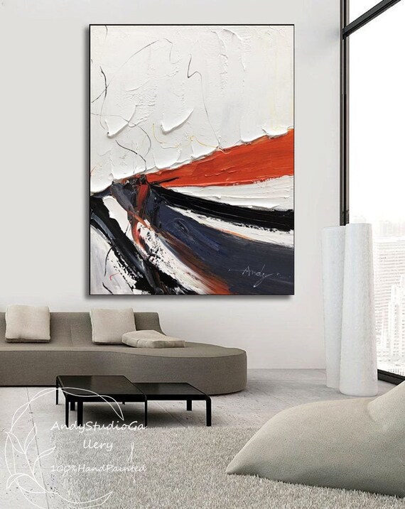 Large Original White Abstract Painting Oversize Abstract | Etsy