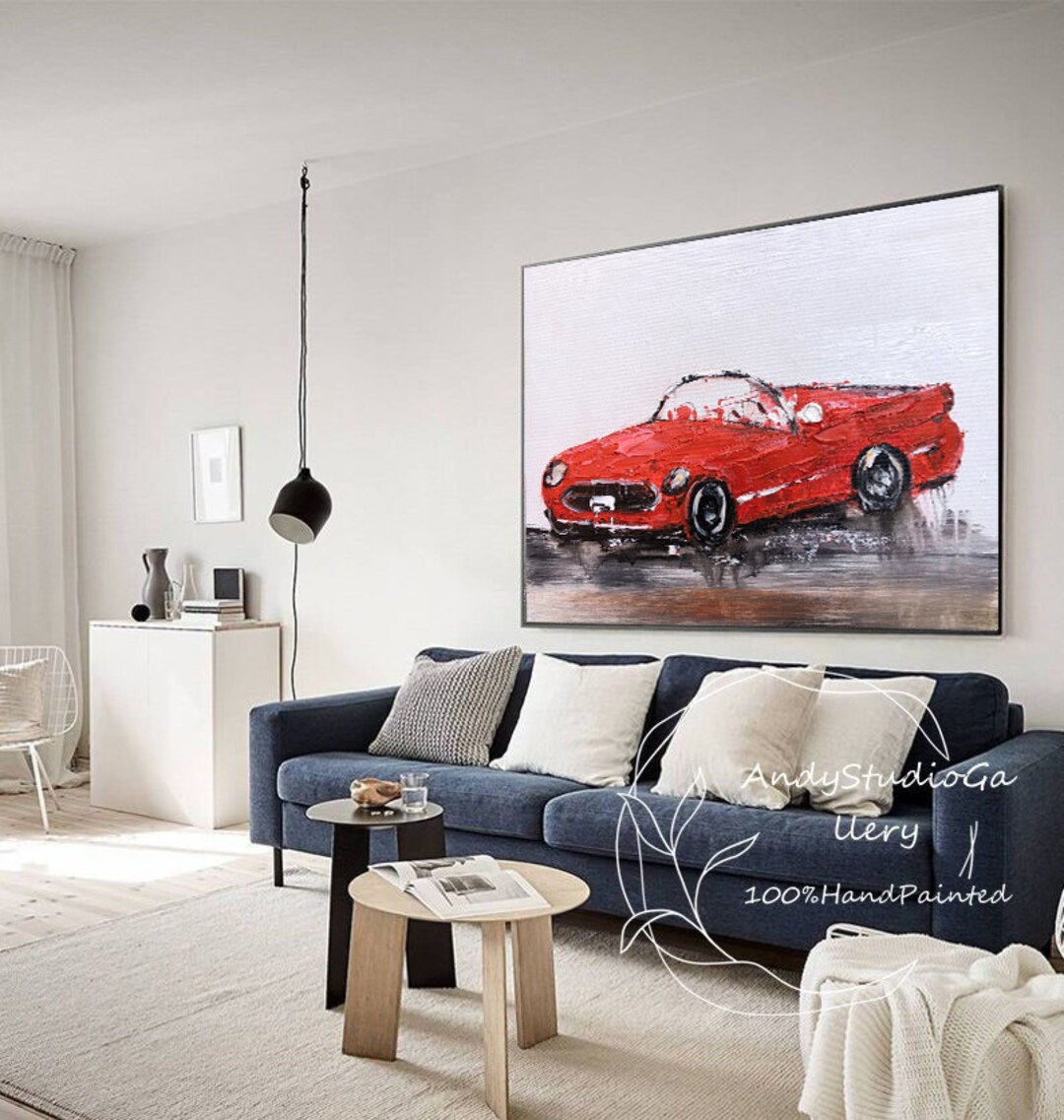 Ferrari Laferrari Painting,original Modern Red Sport Car,custom Order ...